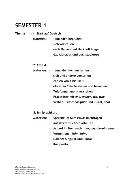 SEMESTER 1