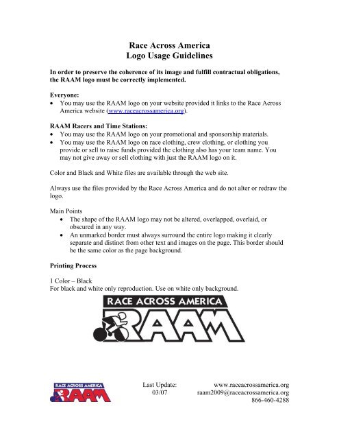 RAAM 2004 Race Route - Race Across America