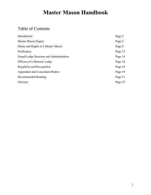 Master Mason Handbook - Mason372.org