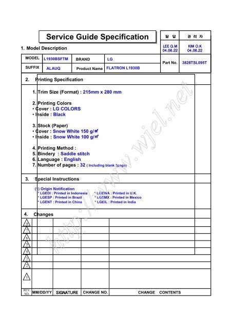 Service Guide Specification