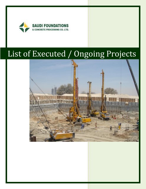 List of Executed / Ongoing Projects - Saudi Foundations