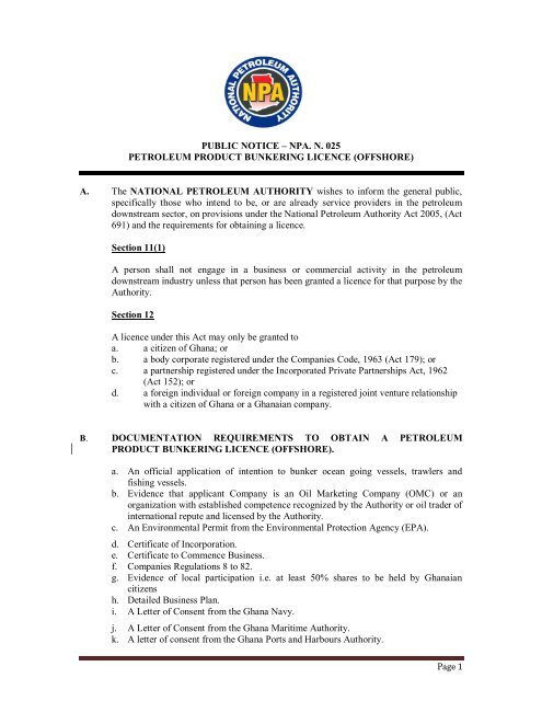 PUBLIC NOTICE â NPA. N. 025 PETROLEUM ... - Creative Factory