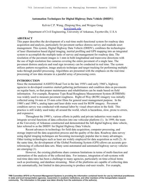 Automation Techniques for Digital Highway Data Vehicle (DHDV ...