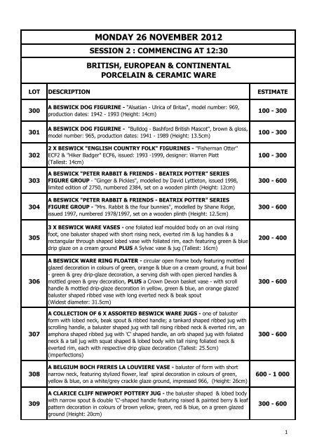 AA SOB November 2012 cat - Bernardi Auctioneers