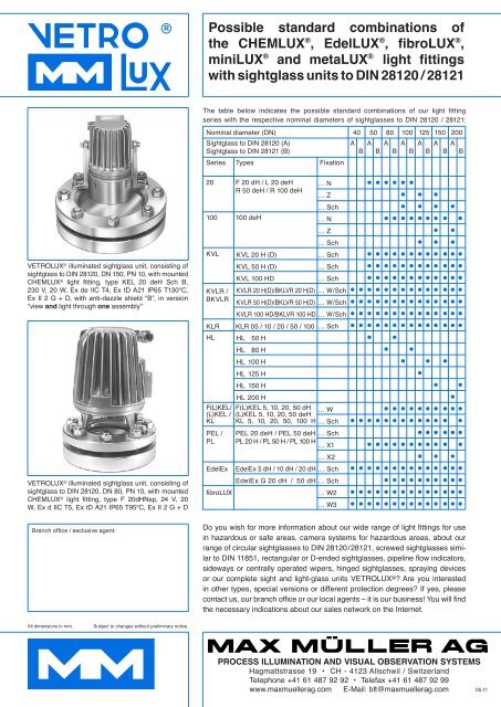 VETROLUX ® illuminated VETROLUX ® illuminated