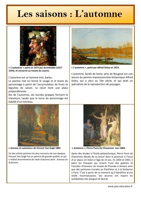 Les saisons : L'automne - Pass Education