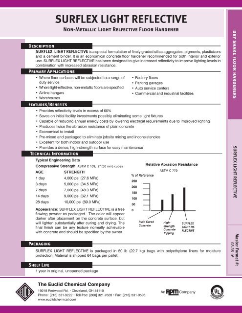 SURFLEX LIGHT REFLECTIVE - Euclid Chemical Co
