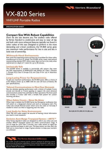 Vertex Standard 820 Series - Sigma Wireless