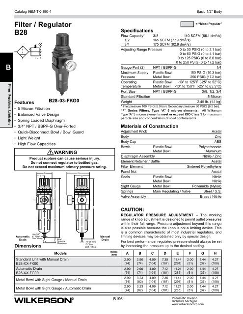 B28 Series - Wilkerson Corporation