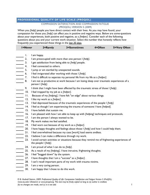 Compassion Fatigue Test