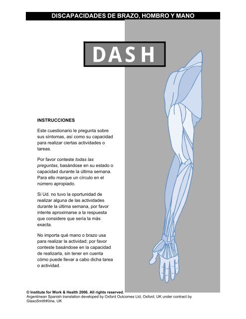 discapacidades de brazo, hombro y mano - DASH Outcome ...