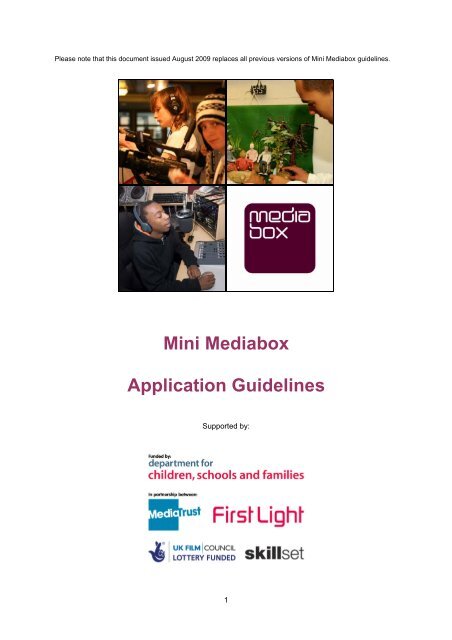 Mini Mediabox Application Guidelines