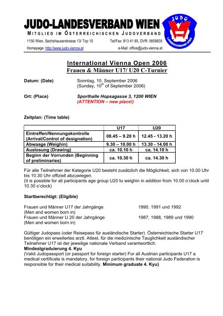 Int. Vienna Open - JUDO-Martin