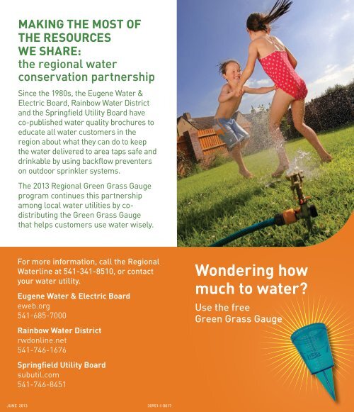 wondering how much to water? - Eugene Water & Electric Board