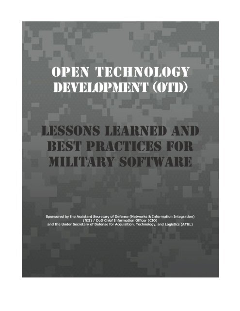 Lessons Learned & Best Practices for Military Software - Chief ...