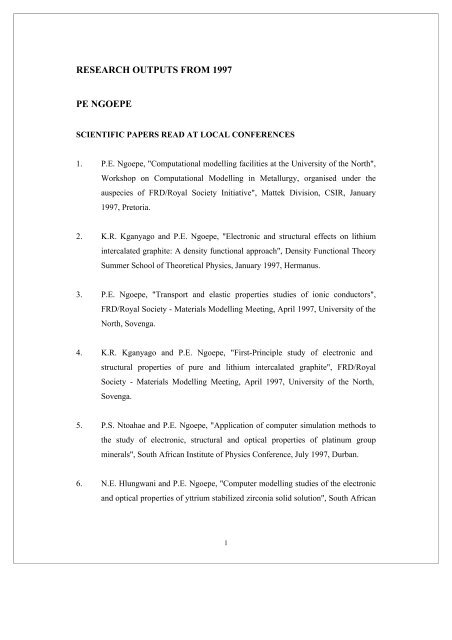 Magda Maas - Phuti CV - CSIR