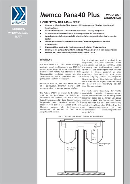 DSHEET65 (D) Pana40 Plus Model 740.pmd - Memco