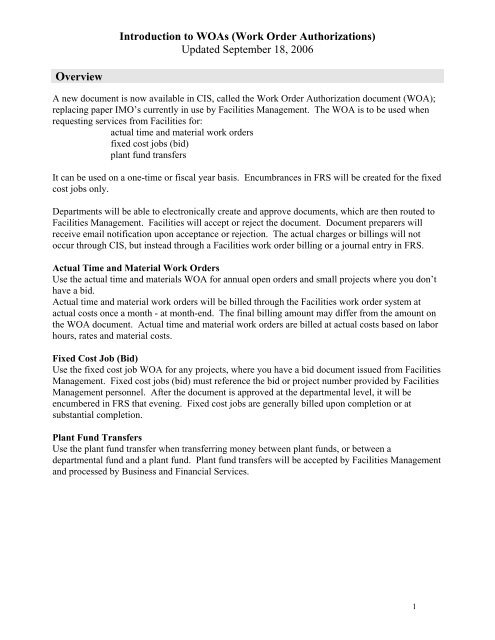 Introduction to WOAs (Work Order Authorizations) - Business and ...