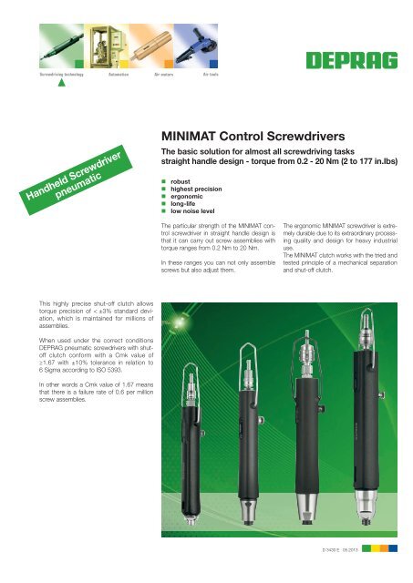 MINIMAT Control Screwdrivers - deprag