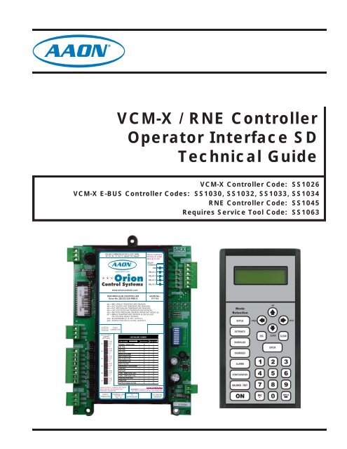 VCM-X / RNE Controller Operator Interface SD Technical Guide