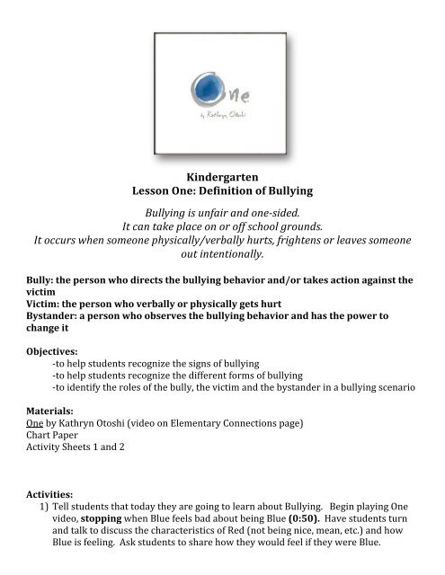 Kindergarten Bullying.pdf - Summit Public Schools