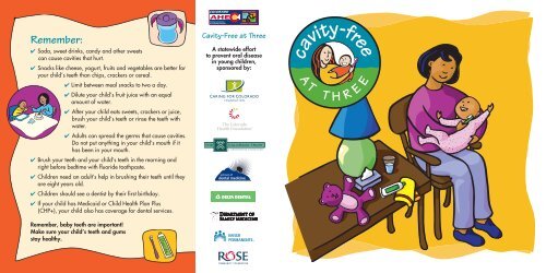 Children's Oral Health Brochure - Cavity Free At Three