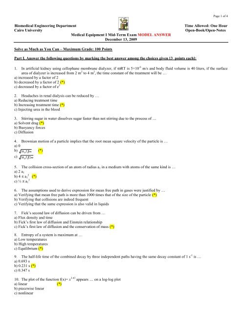 Midterm Exam Solution