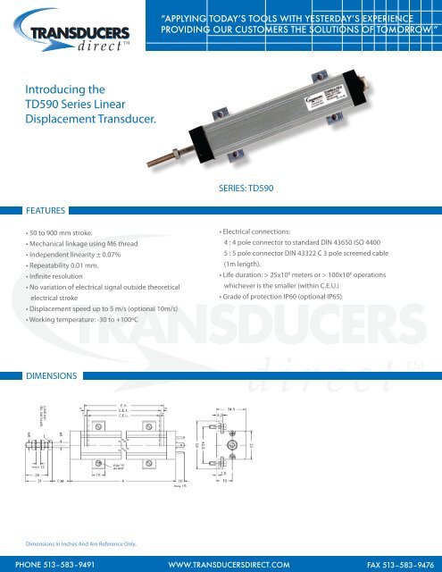Introducing the TD590 Series Linear Displacement Transducer.