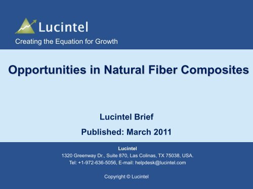 Opportunities In Natural Fiber Composites â Creating The - Lucintel