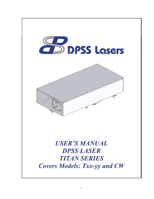 USER'S MANUAL DPSS LASER TITAN SERIES ... - DPSS Lasers