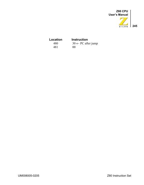 Z80 CPU User’s Manual 2