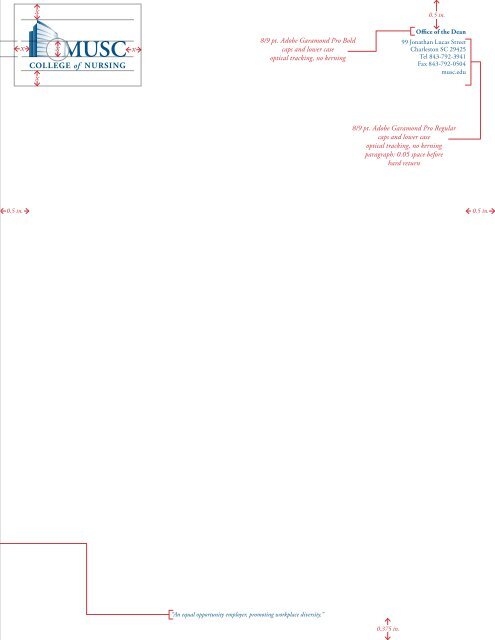 MUSC LETTERHEAD SPECIFICA