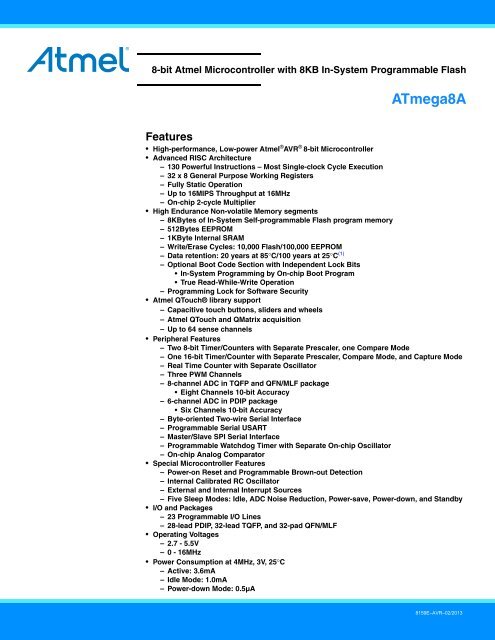 ATmega8A datasheet - E-LAB Computers