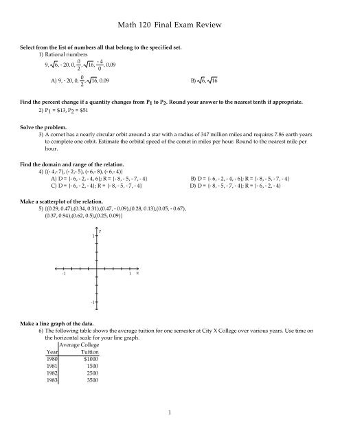 Math 120 Final Exam Review