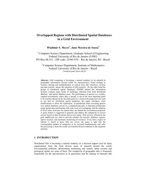 Overlapped Regions With Distributed Spatial Databases Citeseerx