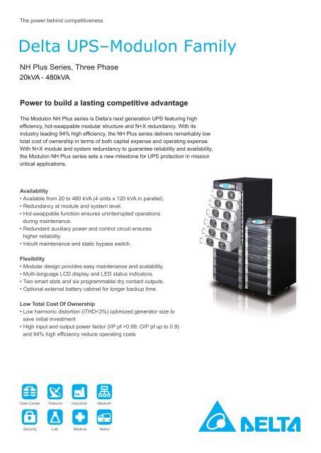 NH Plus Series 20-480 kVA (Leaflet) - DELTA Power Solutions
