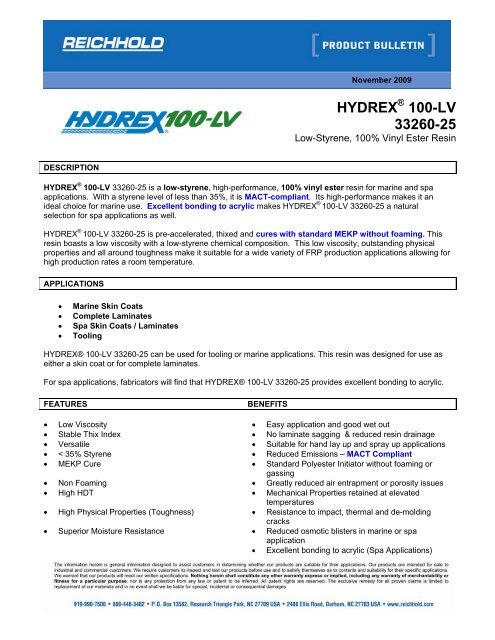 HYDREX 100-LV (33600) - Reichhold