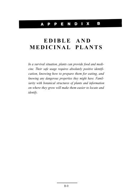 Appendix B - Edible and Medicinal Plants - Equipped to Survive