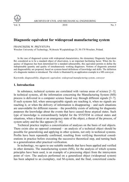 pdf file - ACME - Archives of Civil and Mechanical Engineering