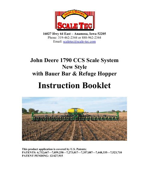 Instruction Booklet - Scale Tec