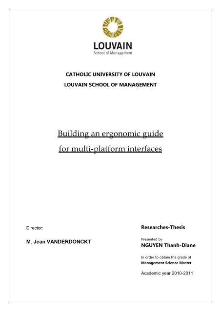 Building an ergonomic guide for multi-platform interfaces - UsiXML
