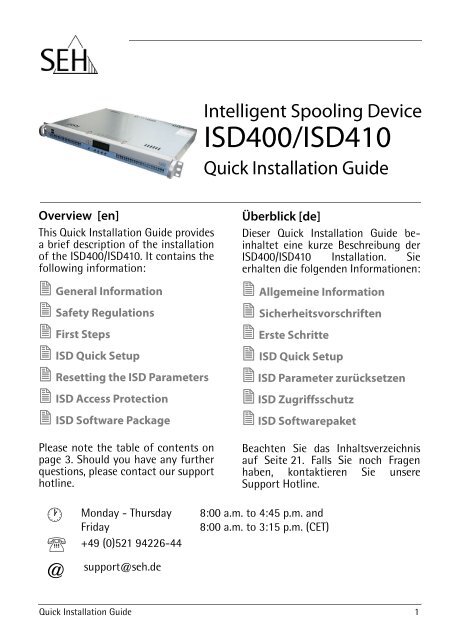 Quick Installation Guide - SEH Computertechnik GmbH