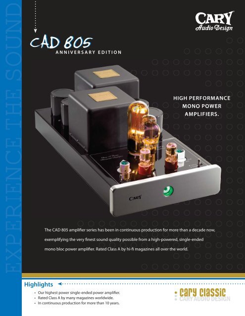 CAD 805.indd - Cary Audio Design