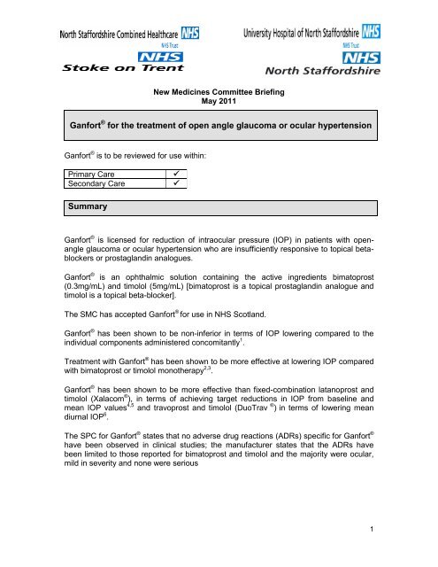 Ganfort review - Medicines Management