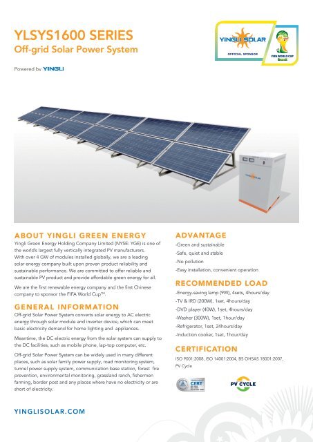 Datasheet (INT) - Yingli Solar