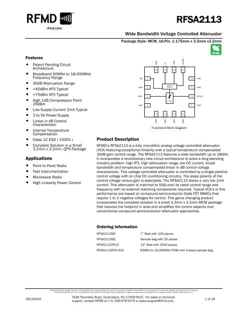 RFSA2113 - RF Micro Devices