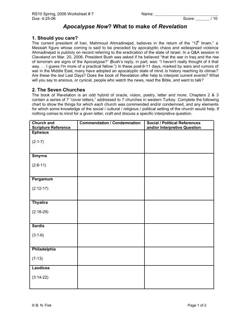 Apocalypse Now? What to make of Revelation