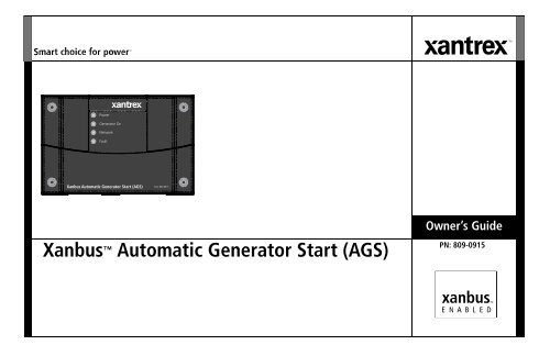 Xanbus Automatic Generator Start - Xantrex