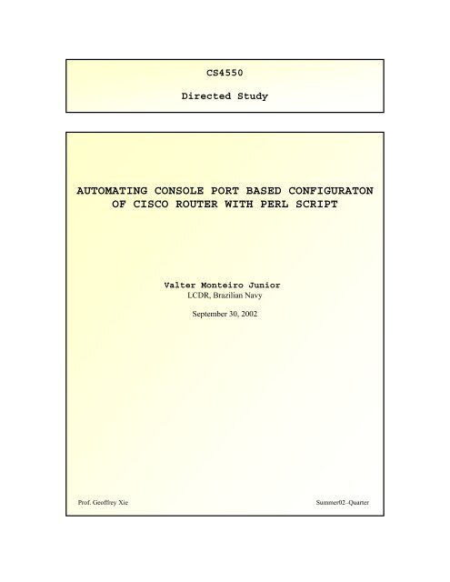 automating console port based configuraton of cisco router with perl ...