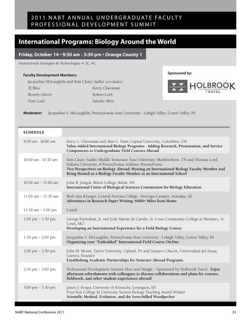 International Programs: Biology Around the World - National ...